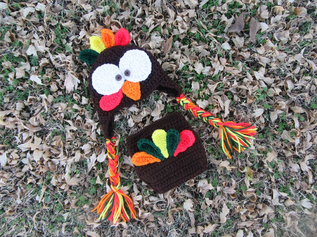 Crochet Baby Turkey Hat Newborn Turkey Photo Prop Turkey Beanie ...