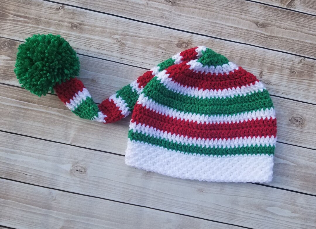 Baby Christmas Elf Hat Baby Stocking Hat Long Tail Elf Hat Toddler Elf ...