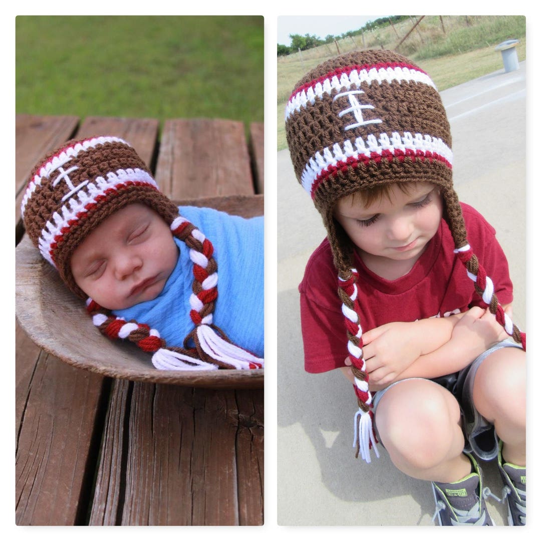 Baby Football Hat Toddler Football Hat Football Beanie Newborn Football ...