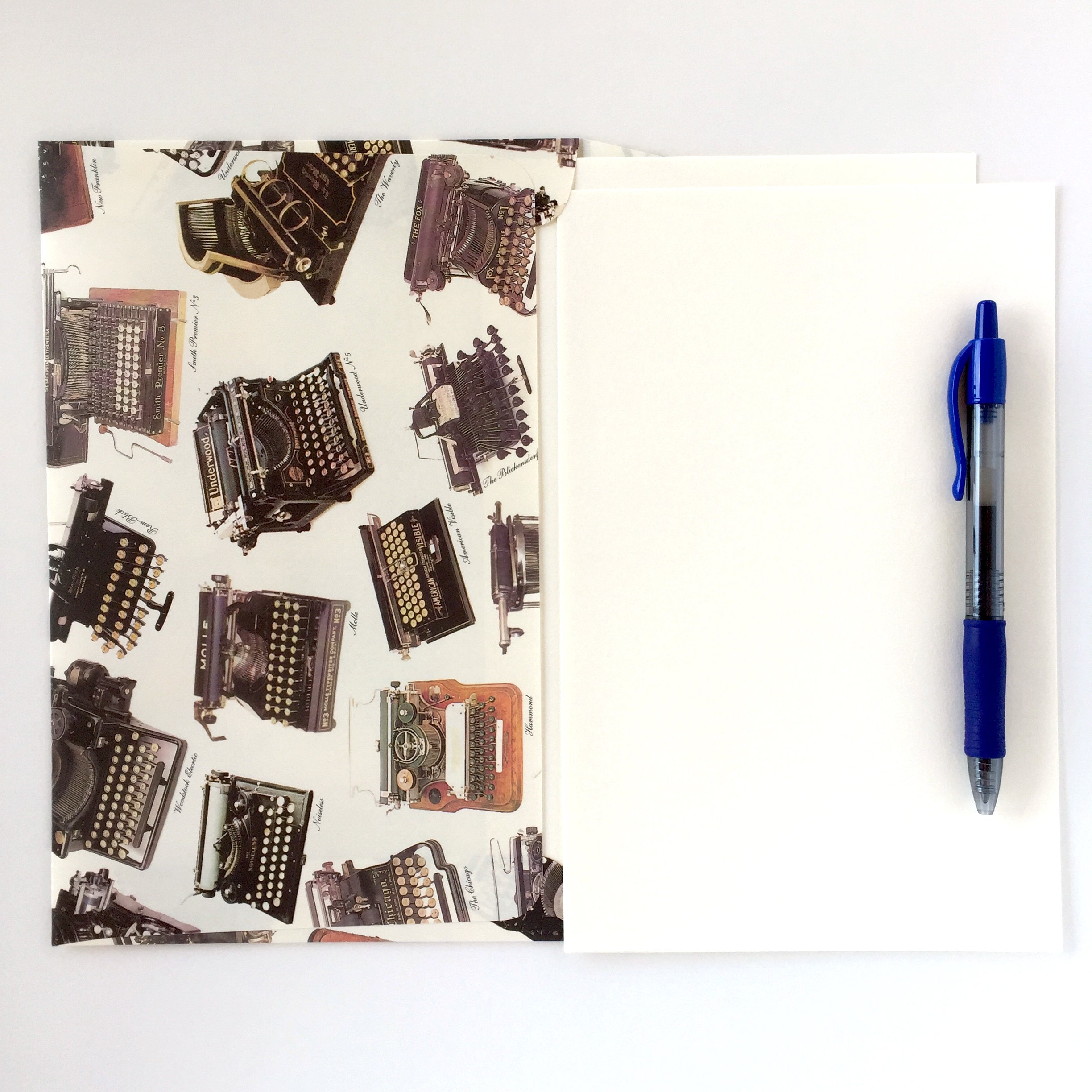 Typewriter Large Letter Set, Classic Stationery, Elegant Italian Paper ...