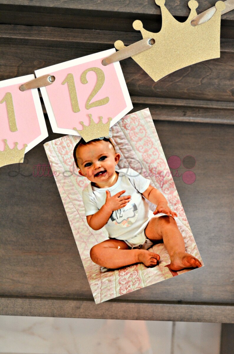Princess First Birthday Photo Banner. Princess First Birthday. - Etsy