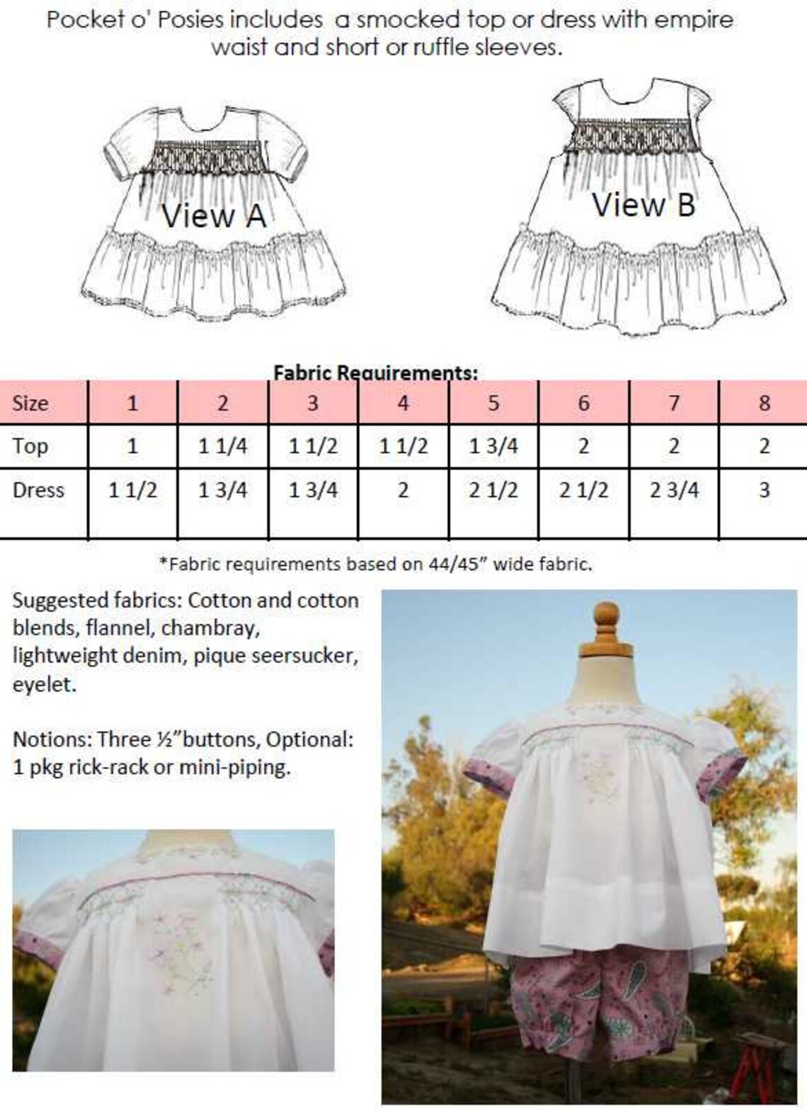 Pocket of Posies by Ellie Inspired girls 1 8 - Etsy