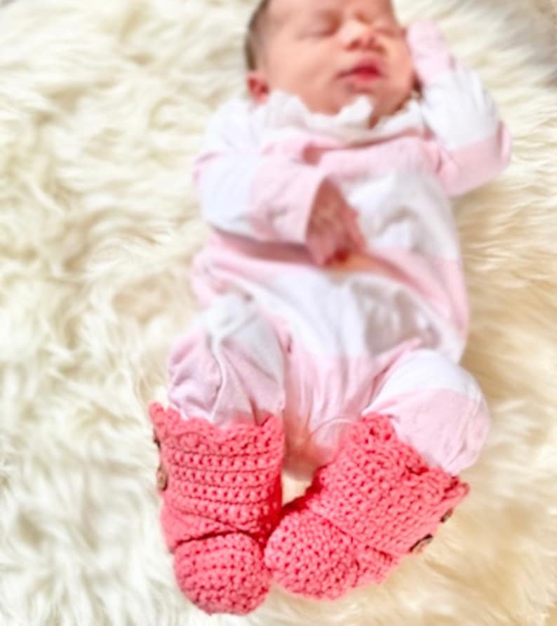 Crochet Pattern for Stay on Babywearing Baby Booties Boots Wrap Around ...