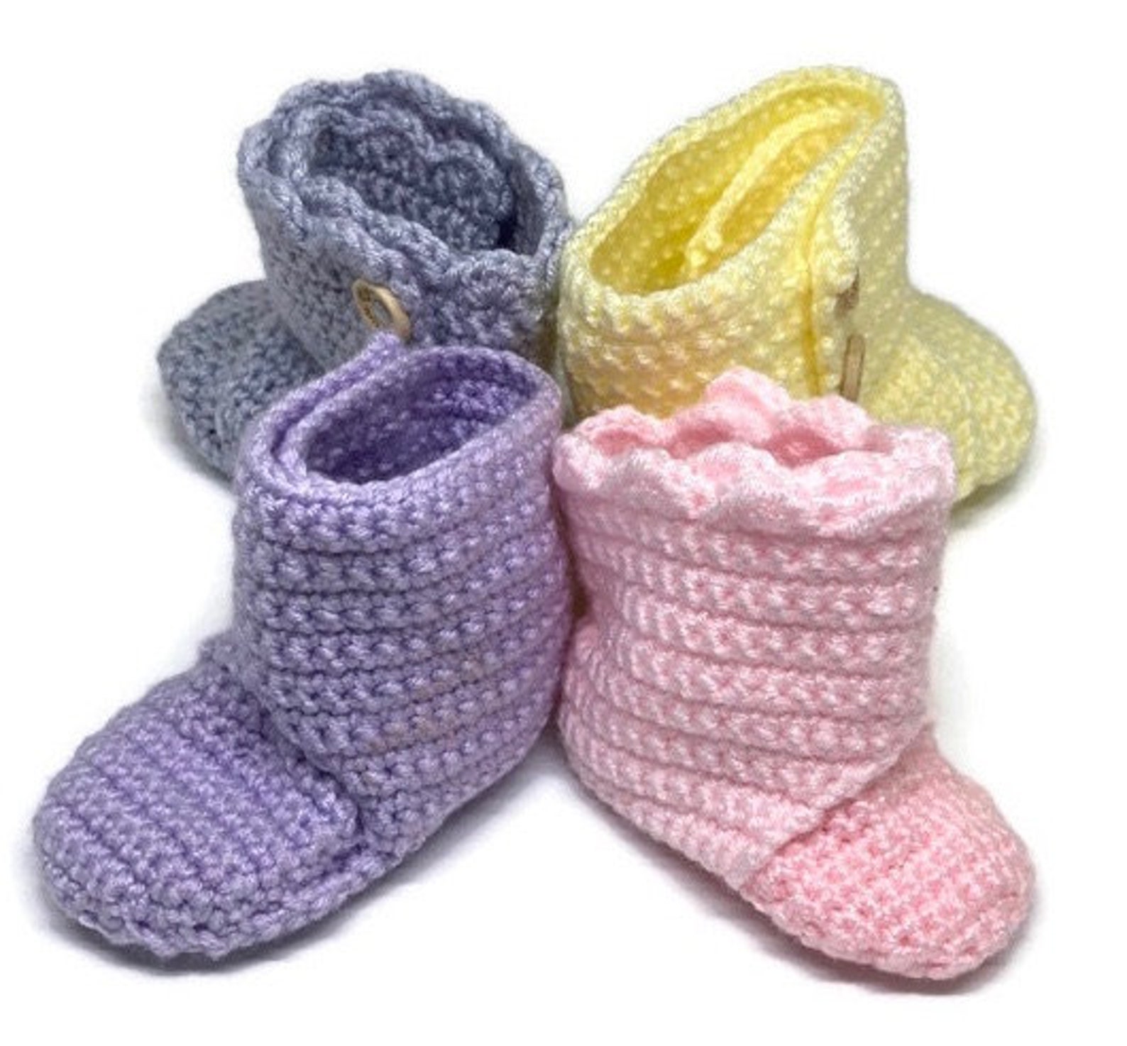 Crochet Pattern for Stay on Babywearing Baby Booties Boots Wrap Around ...