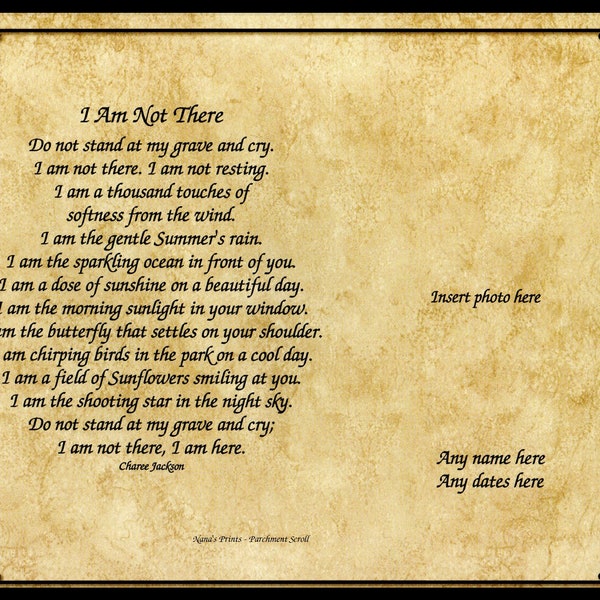I Am There Poem - Etsy
