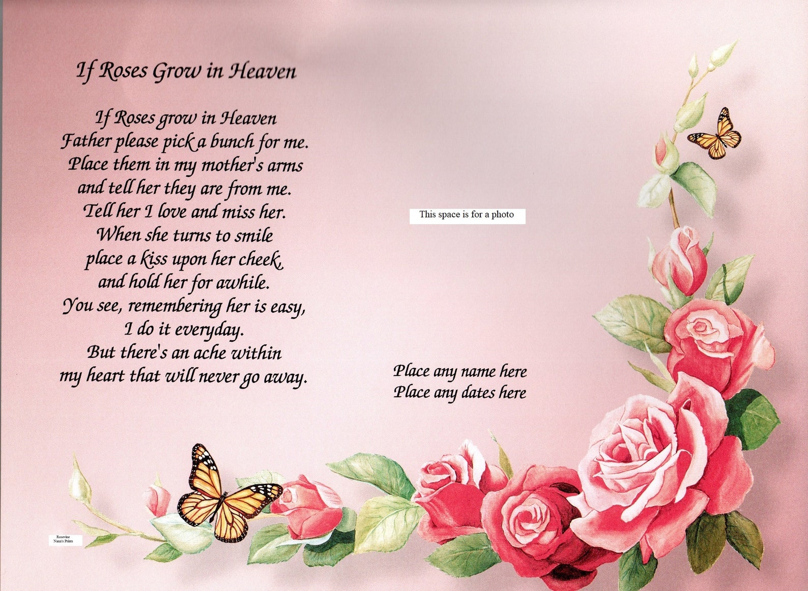 In Memory of Mom If Roses Grow in Heaven | Etsy In Memory of Mom If Roses Grow in Heaven | Etsy