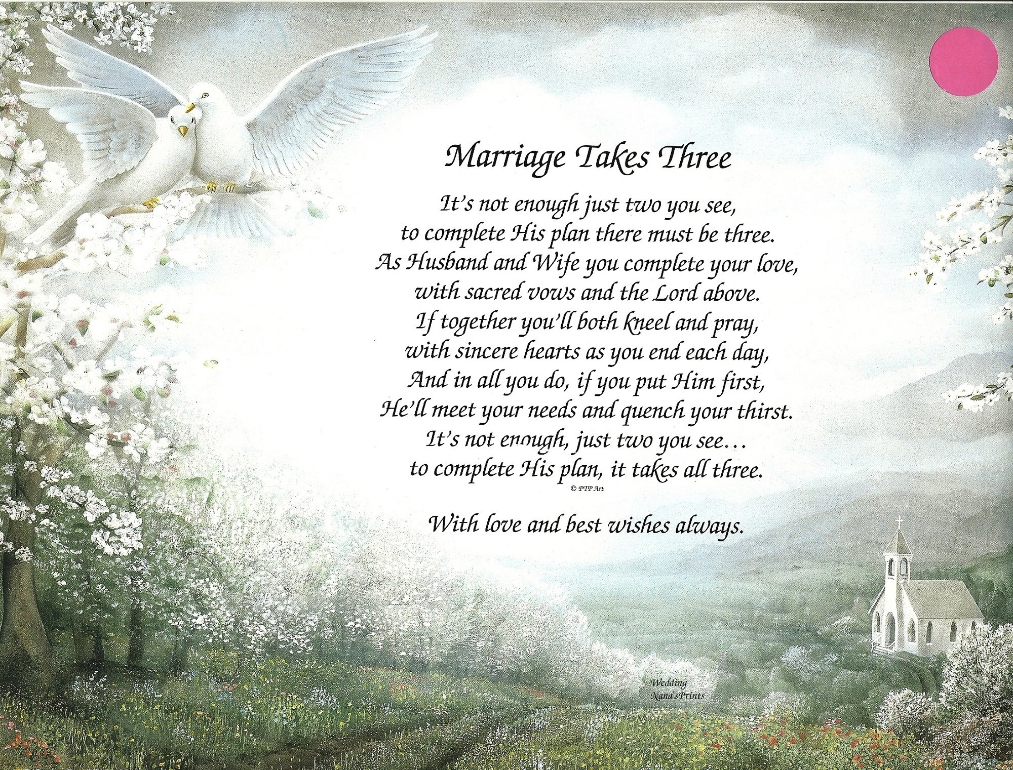 Marriage Takes Three Romantic Poem, a Wedding, Anniversary or Any ...