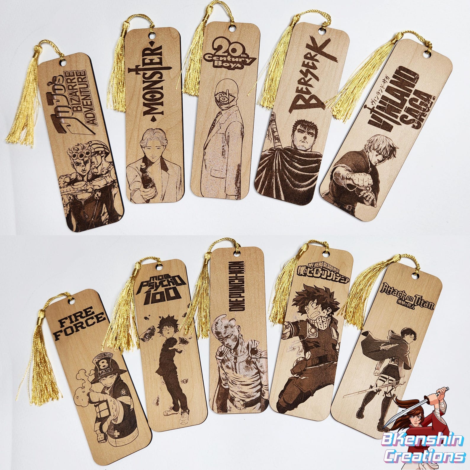 Anime/manga Wooden Bookmarks Gift - Etsy