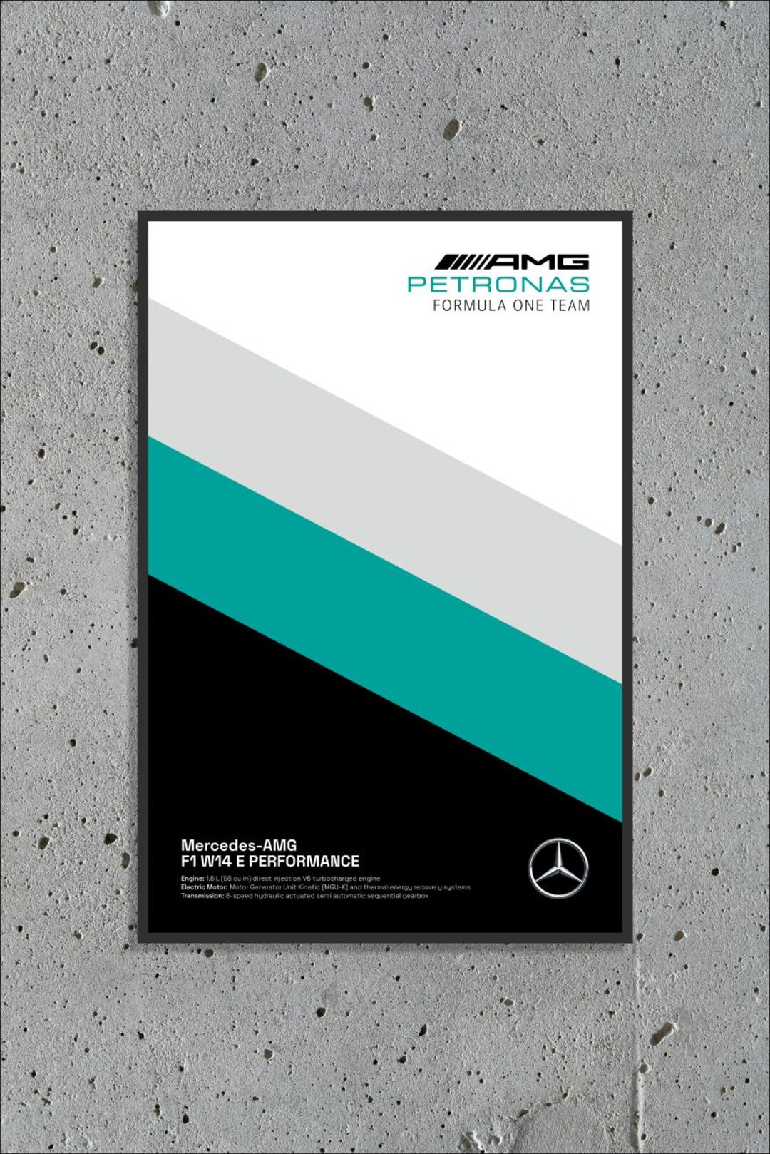Mercedes-amg F1 W14 Artwork for Wall Poster, 42171 Technic Compatible ...