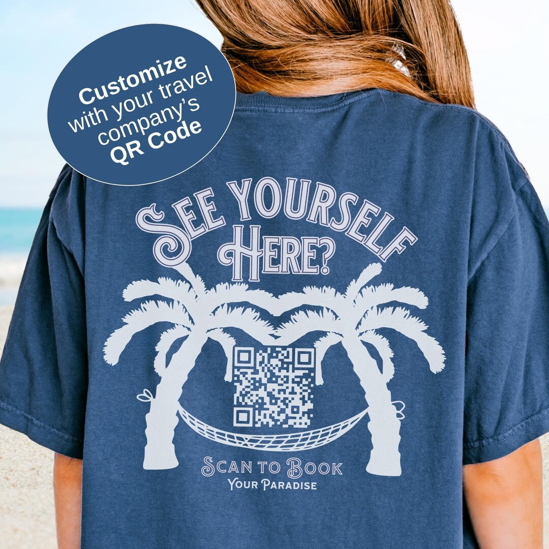 Personalized QR Code Travel Marketing Shirt, Scannable Sign for Travel ...