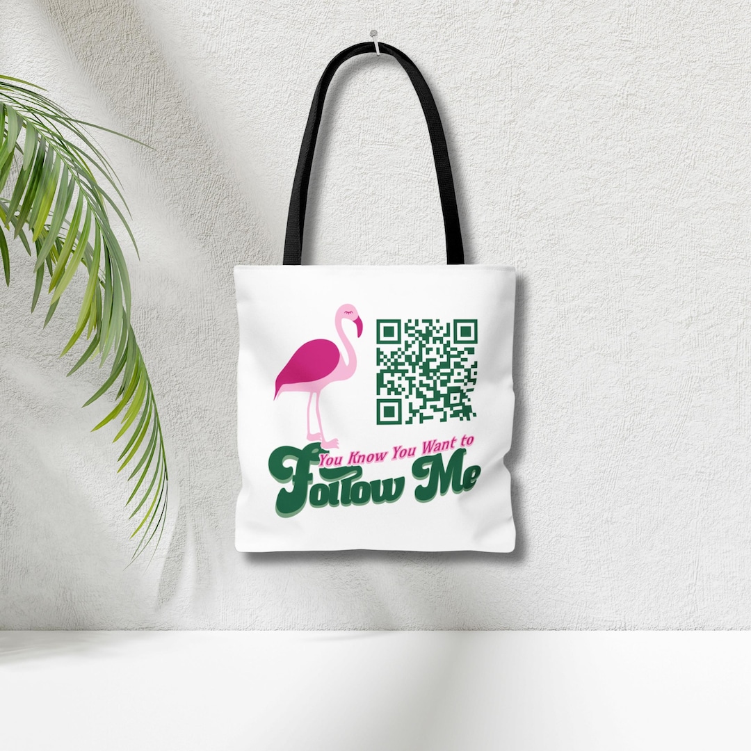 Custom Social Media QR Code Tote Bag, Influencer QR Code Sign, Small ...