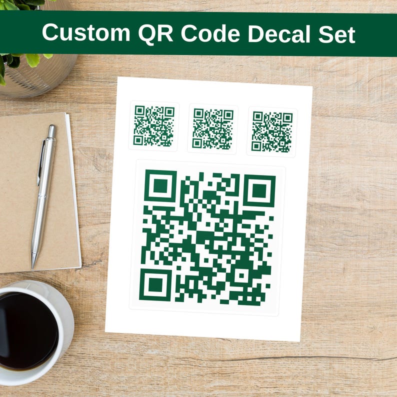Custom QR Code Vinyl Decal Set, Outdoor Indoor Personalized Website ...