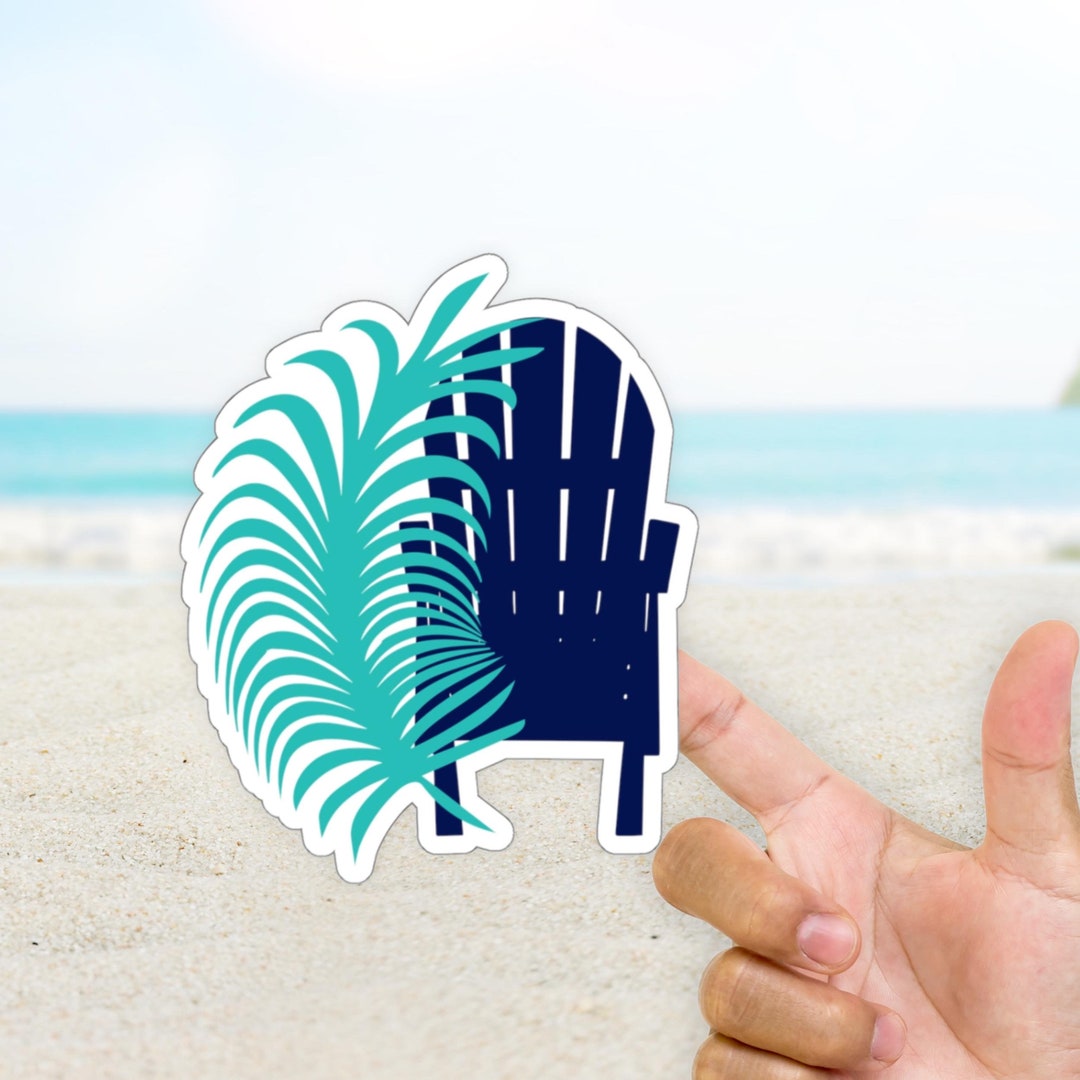 Beach Chair Sticker, Suitcase Decal for Beach Vacation, Positive ...