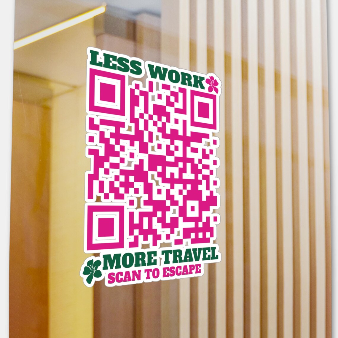 Custom QR Code Sticker for Travel Agents, Small Business QR Code Sign ...