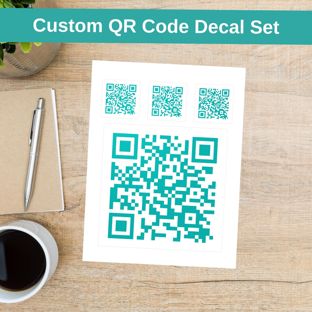 Custom QR Code Vinyl Decal Set, Outdoor Indoor Personalized Website ...