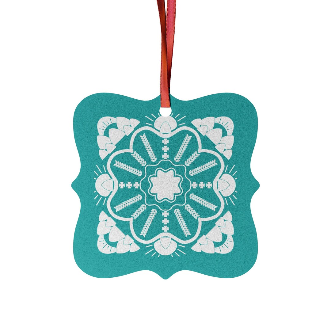 Teal Sunset Cliffs Sea Island Mountain Ornament for Totally - Etsy