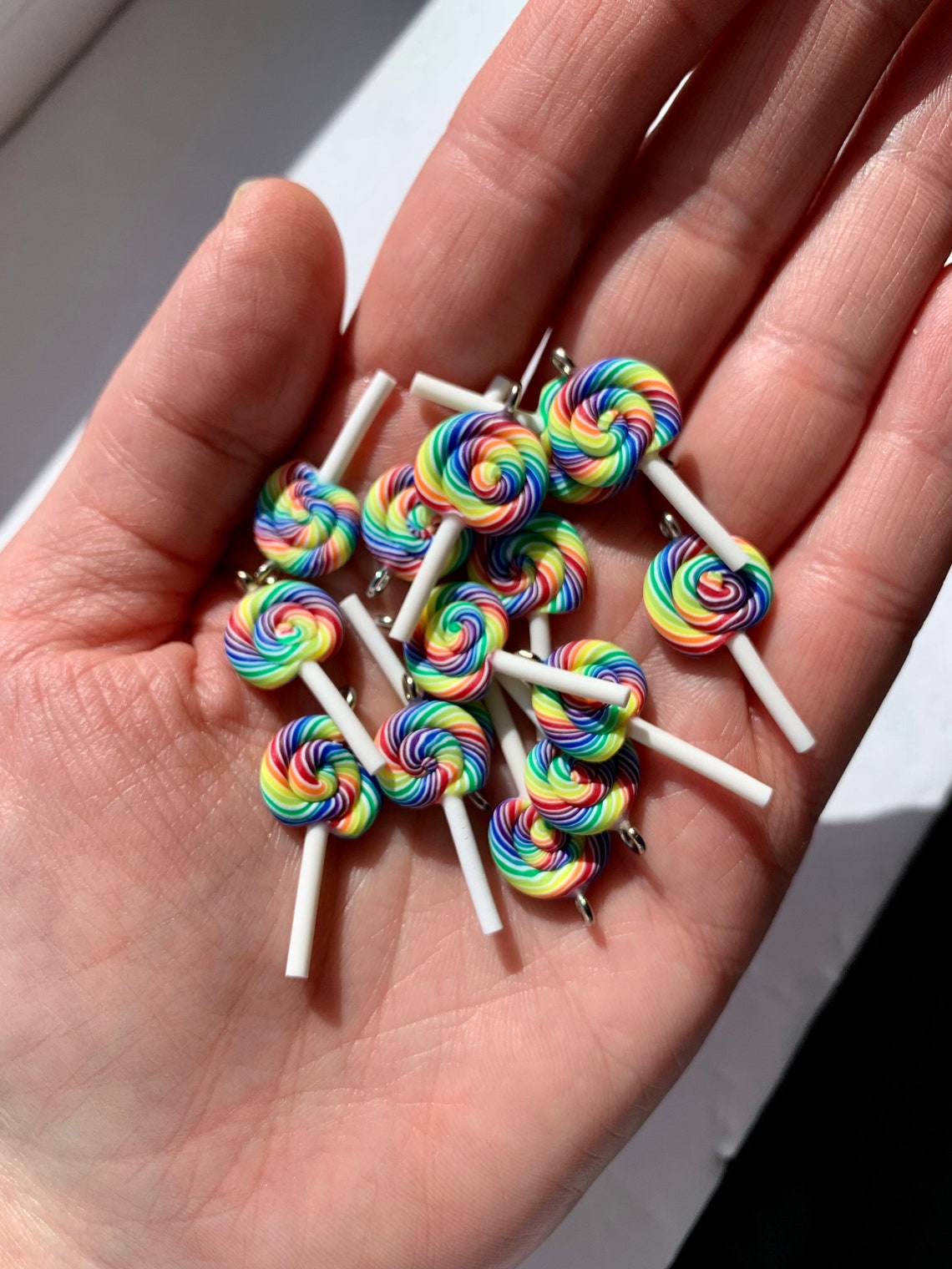 Rainbow Lollipop Earrings Candy Shoppe Favourites - Etsy