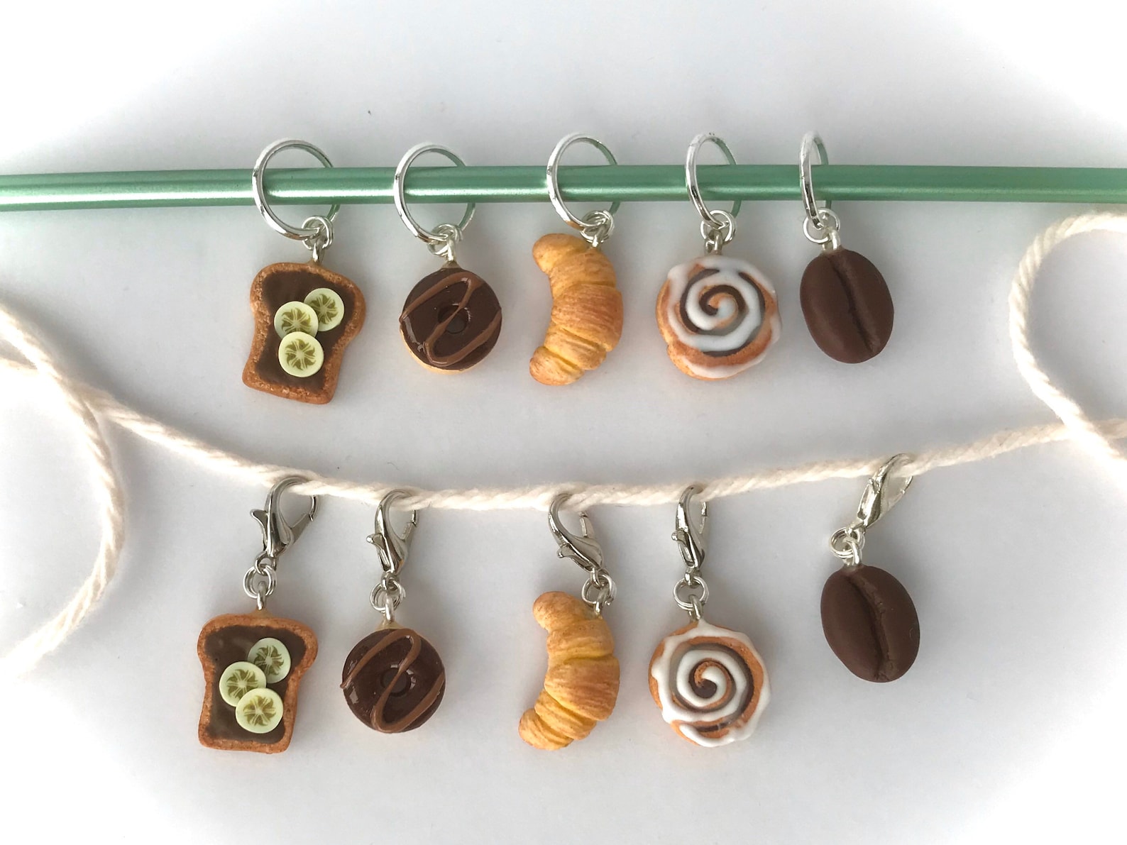 5pc Breakfast Stitch Markers or Progress Keepers Breakfast - Etsy