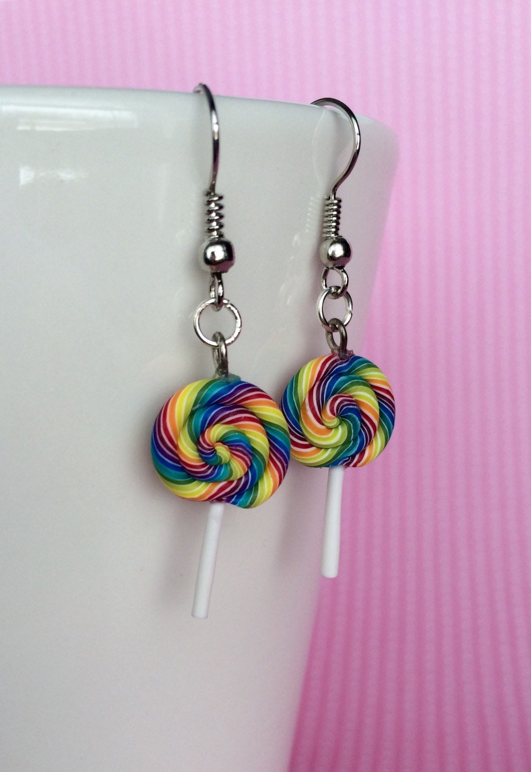 Rainbow Lollipop Earrings Candy Shoppe Favourites - Etsy