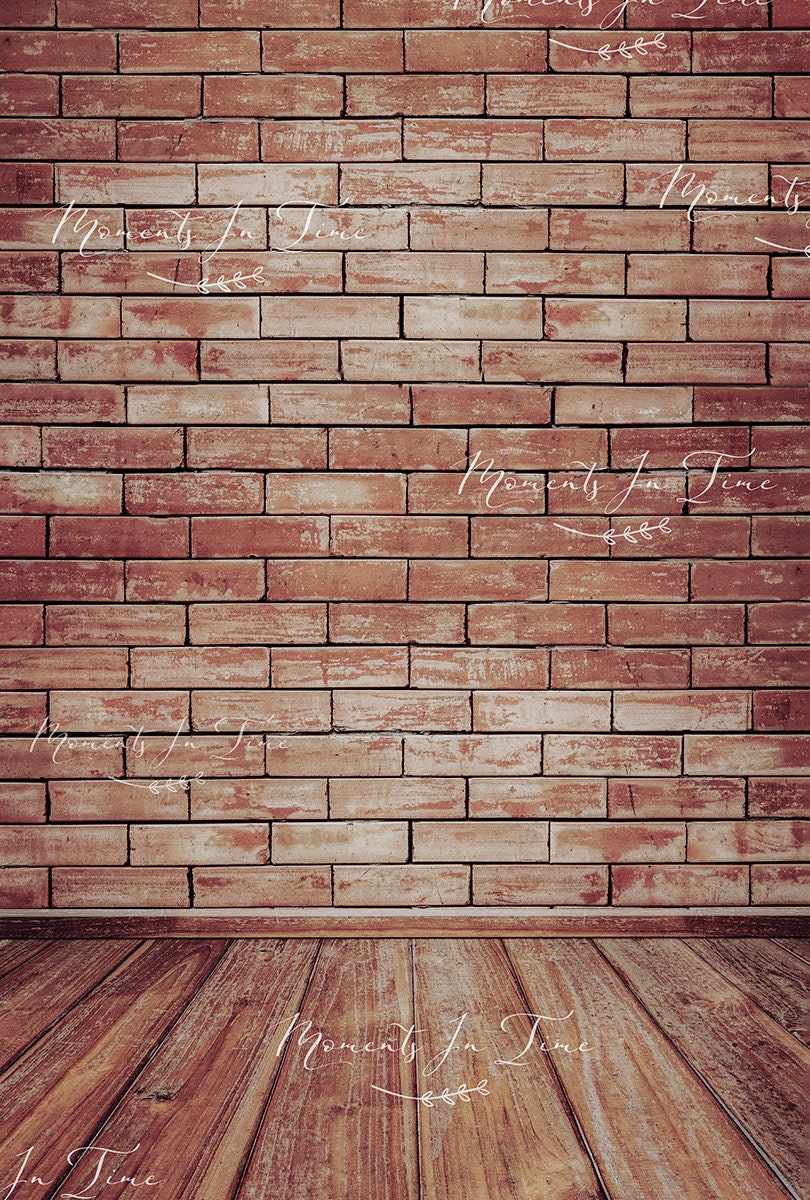 MIT Brick Wall Wood Floor Digital Backdrop | Etsy