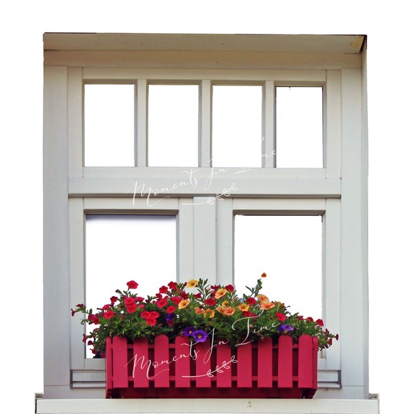 Window Frame With Flower Box - Etsy