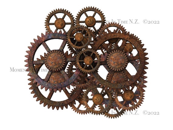 MIT Steam Punk Gears Digital Overlay - Etsy