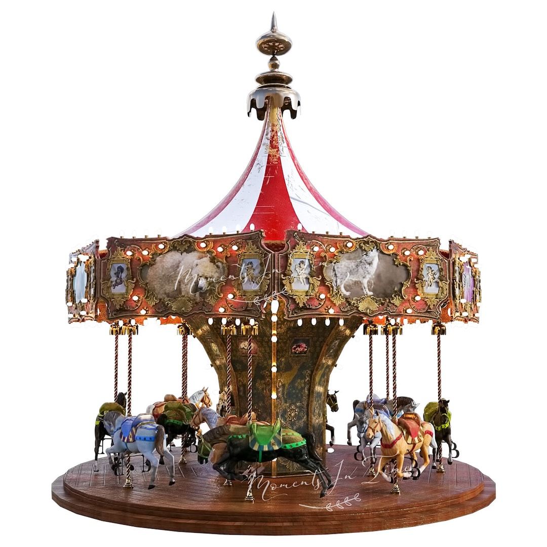 MIT Carousel With Horses Digital Overlay - Etsy