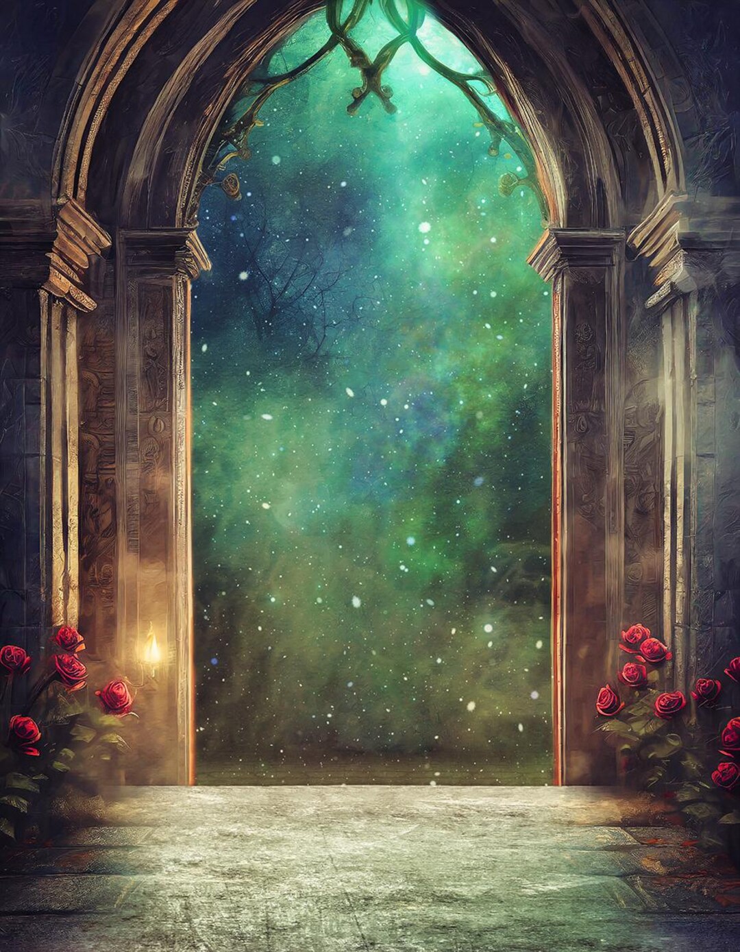 MIT Fantasy Stone Arch Night Sky Backdrop - Etsy