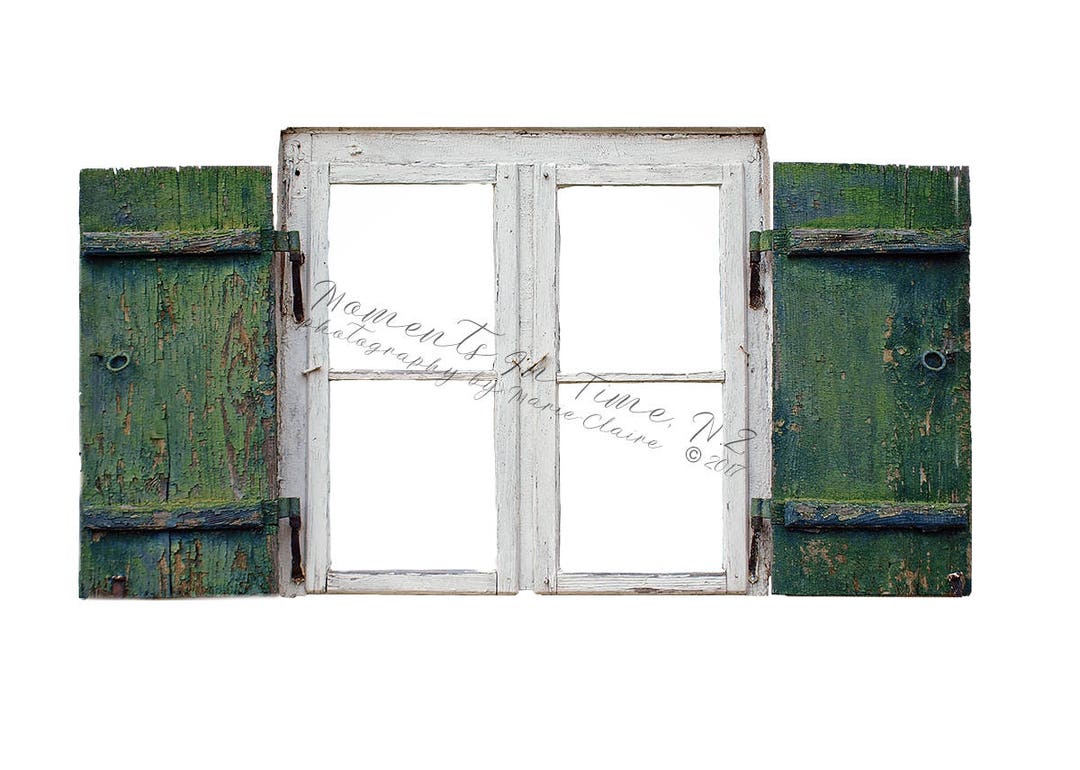 MIT Rustic Open Window With Shutters Digital Overlay - Etsy