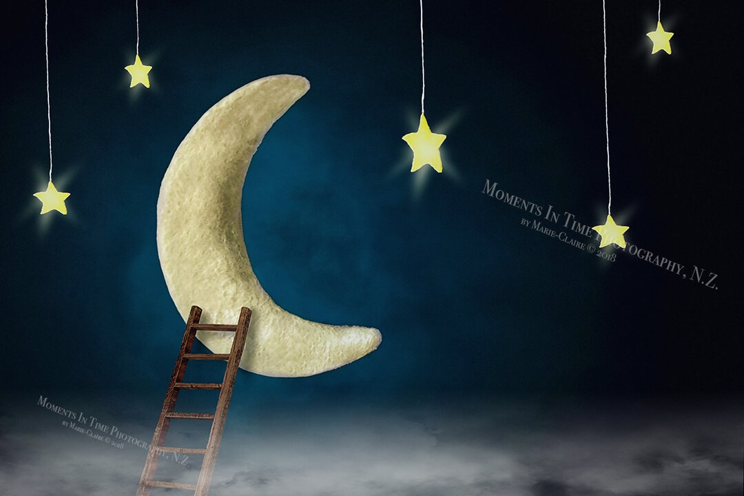 MIT Stars and Moon Digital Backdrop - Etsy