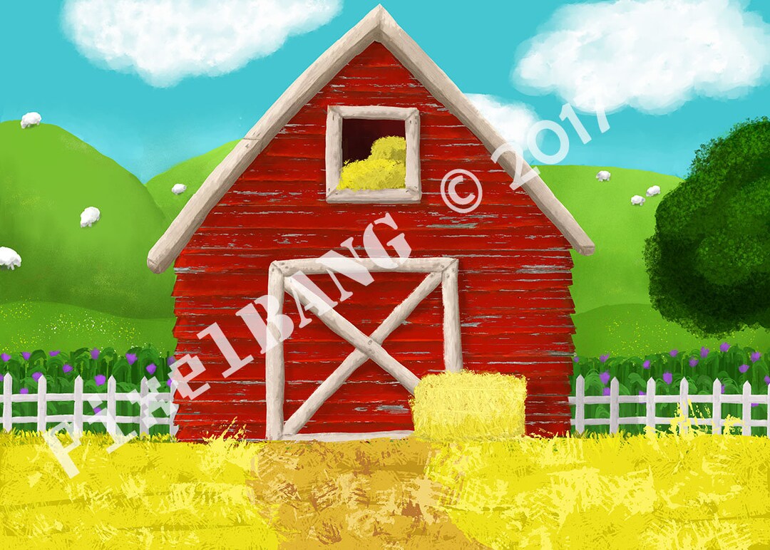 Red Barn Backdrop - Etsy