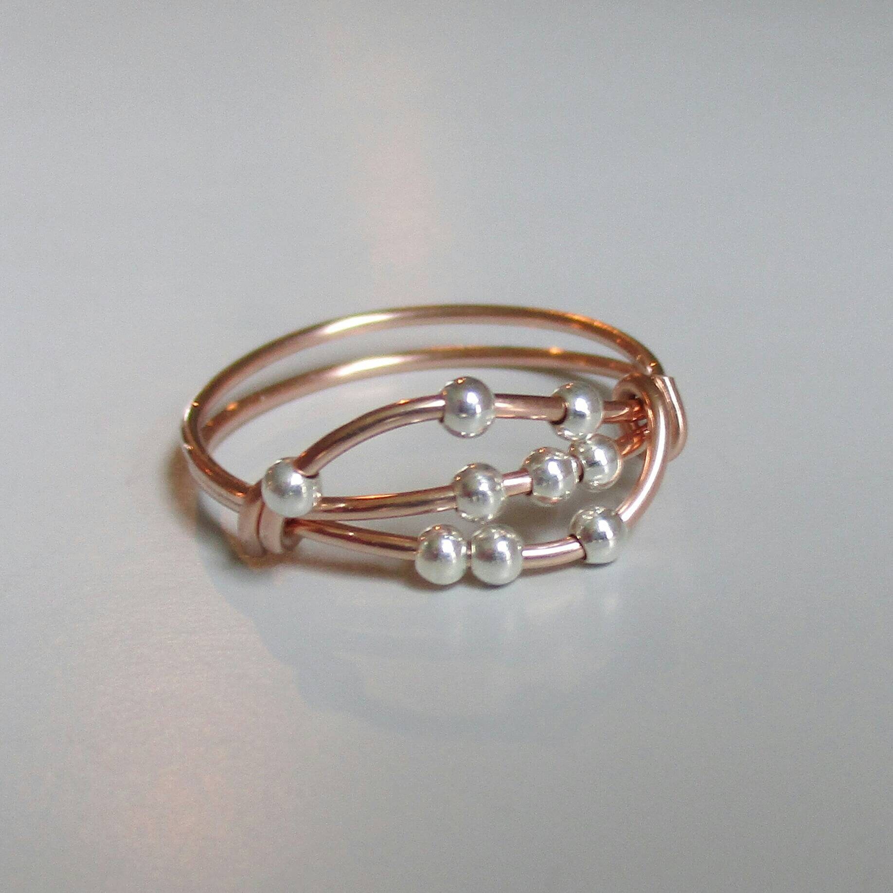 Uma Fidget Ring Rose Gold Ring Wire Wrapped Ring Handmade - Etsy