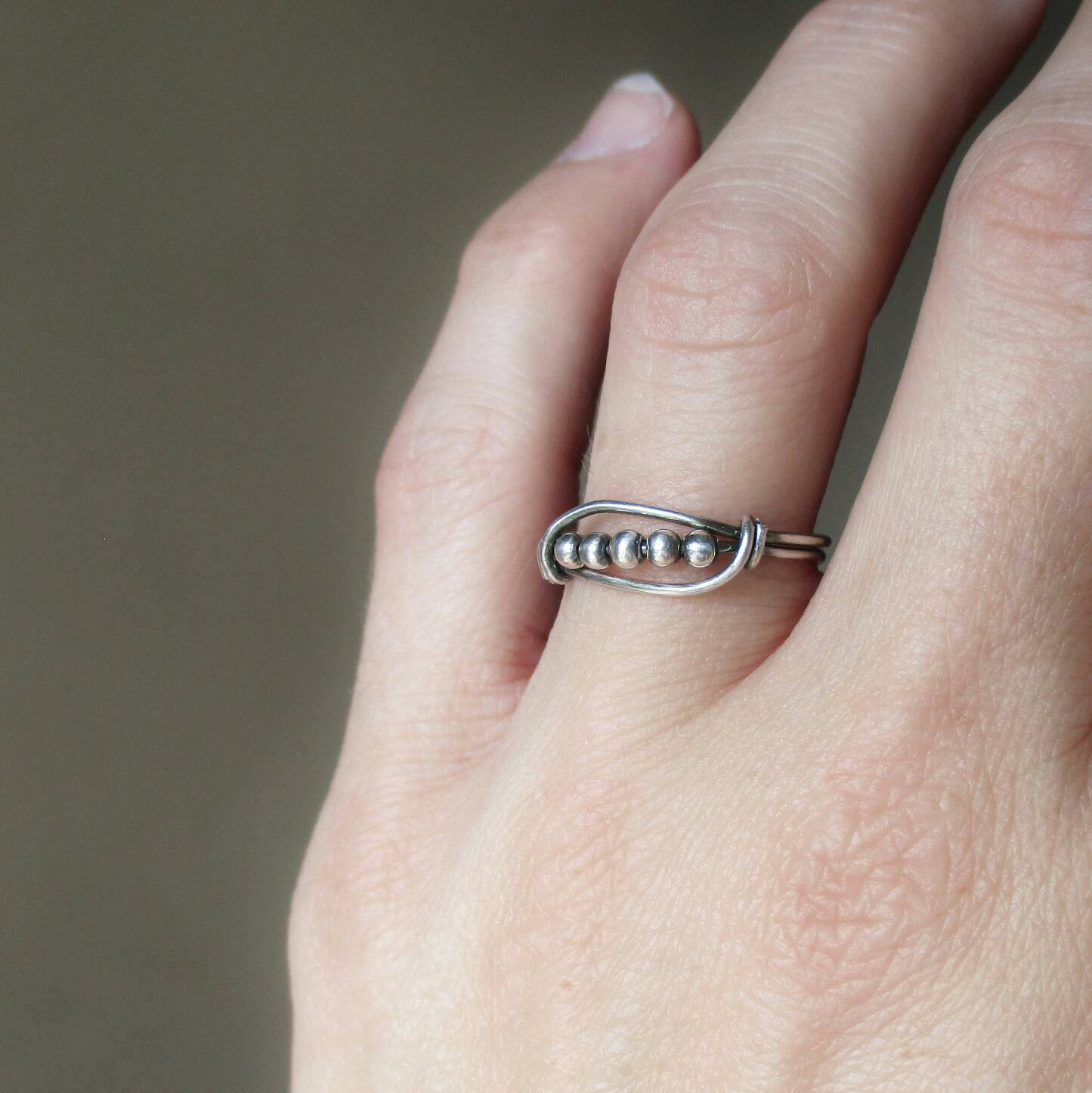 Nisha Wire Wrapped Ring Worry Ring Oxidized Silver Ring - Etsy