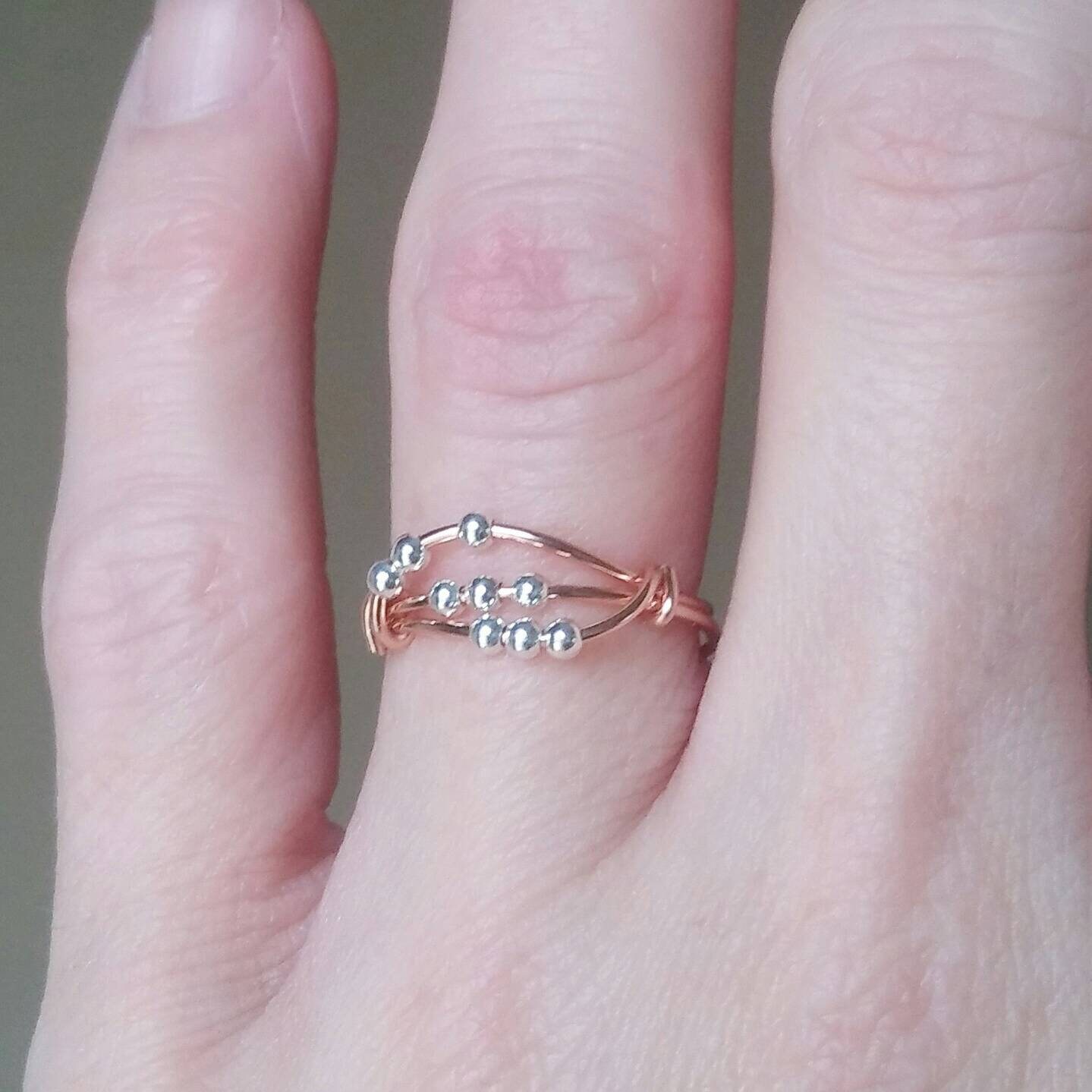 Uma Fidget Ring Rose Gold Ring Wire Wrapped Ring Handmade - Etsy