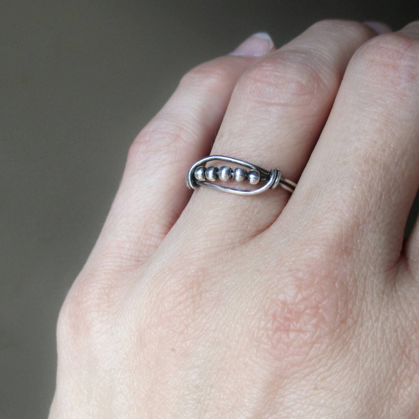 Nisha Wire Wrapped Ring Worry Ring Oxidized Silver Ring - Etsy