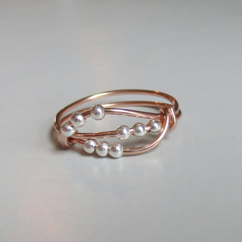 Uma Fidget Ring Rose Gold Ring Wire Wrapped Ring Handmade - Etsy