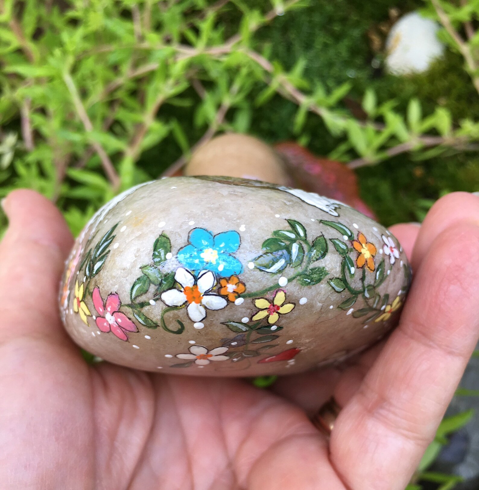 New Born Baby Hand Painted Stone - Etsy