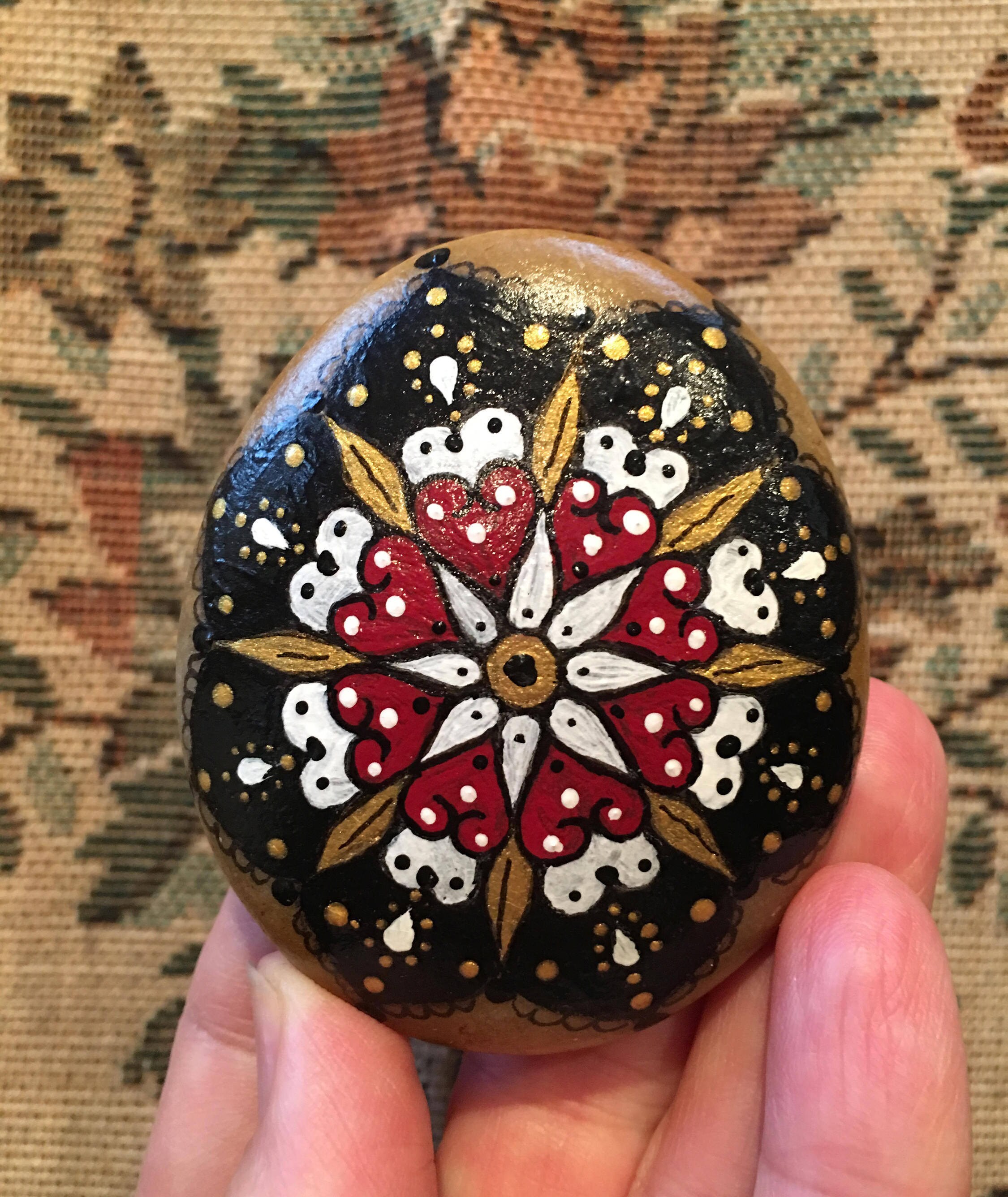 Hand Painted Stone, Mandala Stone, Stone Art, Bohemian Stone, Boho - Etsy