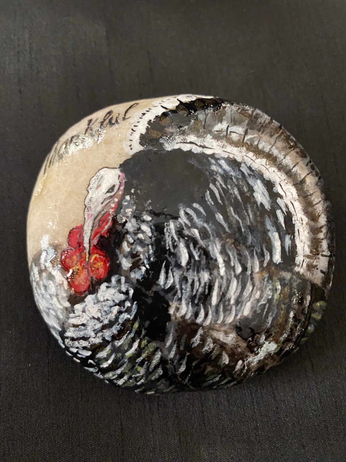 Hand Painted Thanksgiving Turkey Stone - Etsy