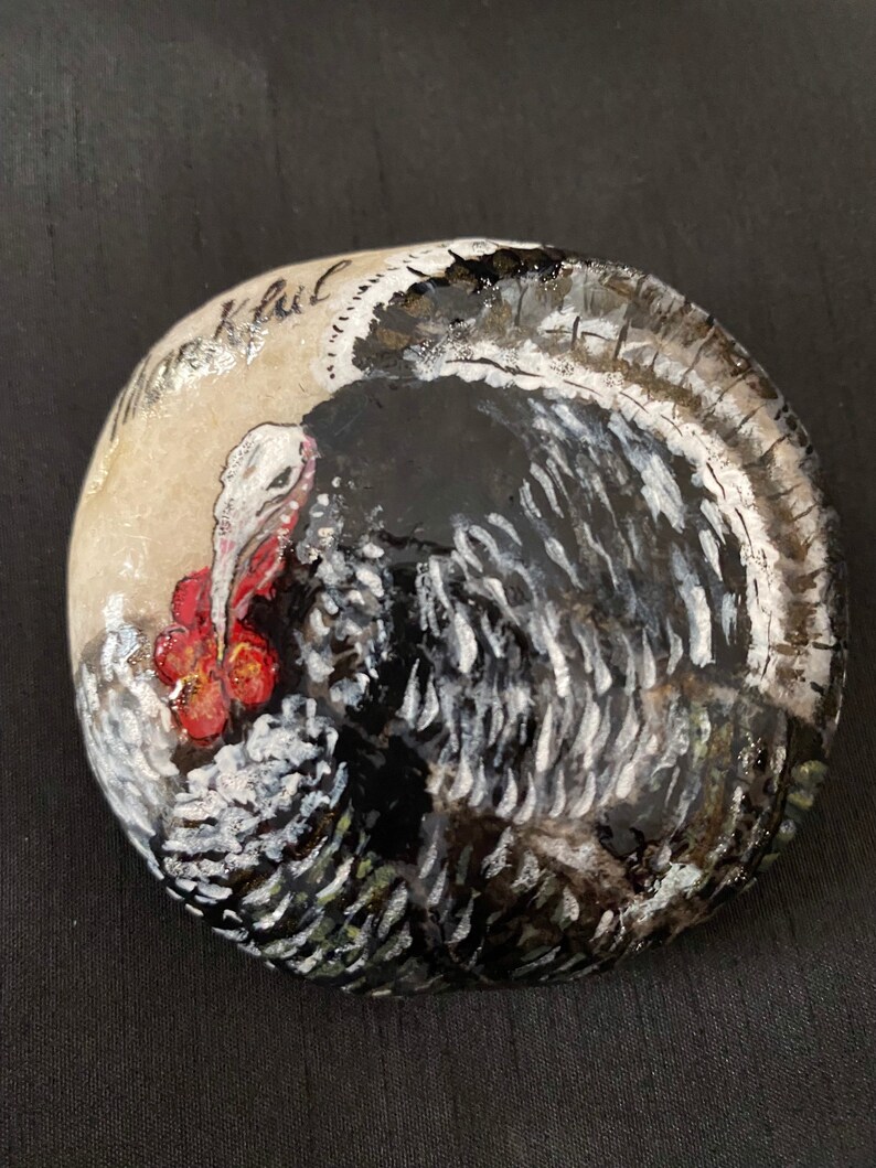Hand Painted Thanksgiving Turkey Stone - Etsy