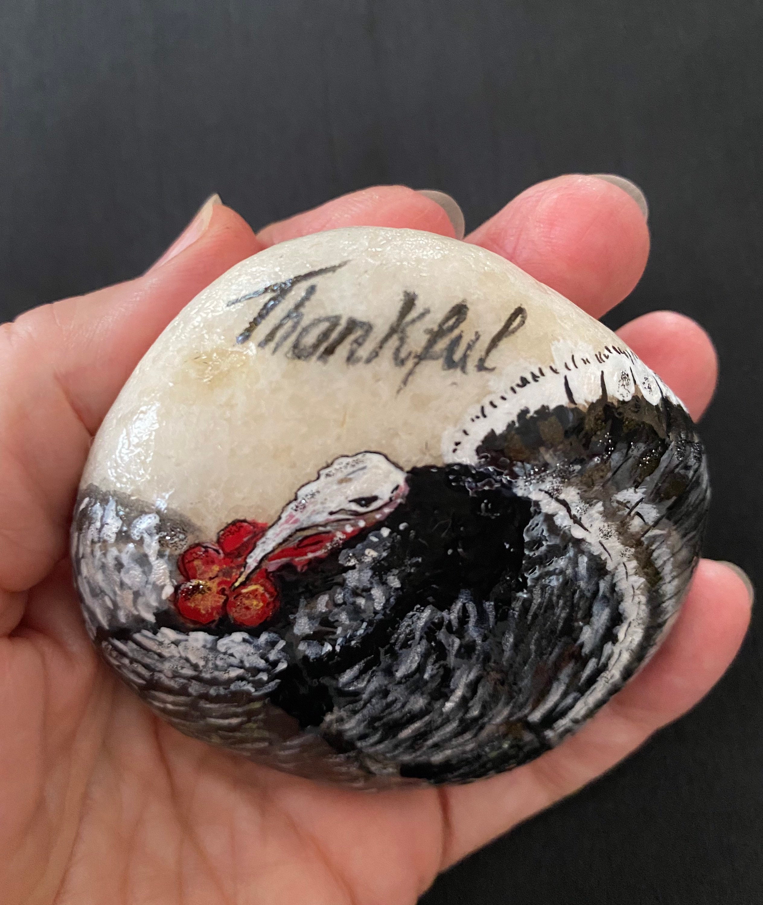 Hand Painted Thanksgiving Turkey Stone - Etsy