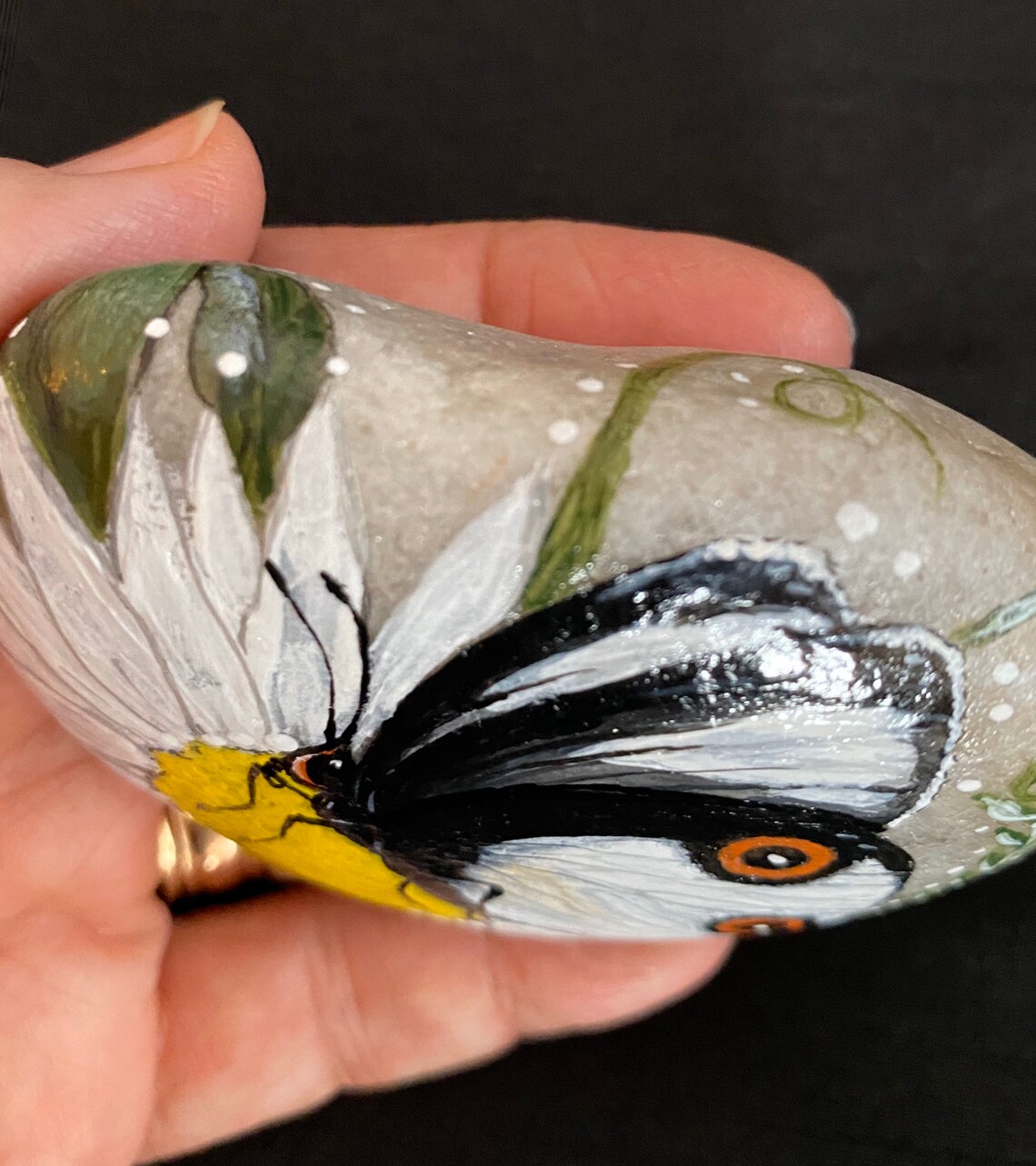 Hand Painted Butterfly Stone - Etsy