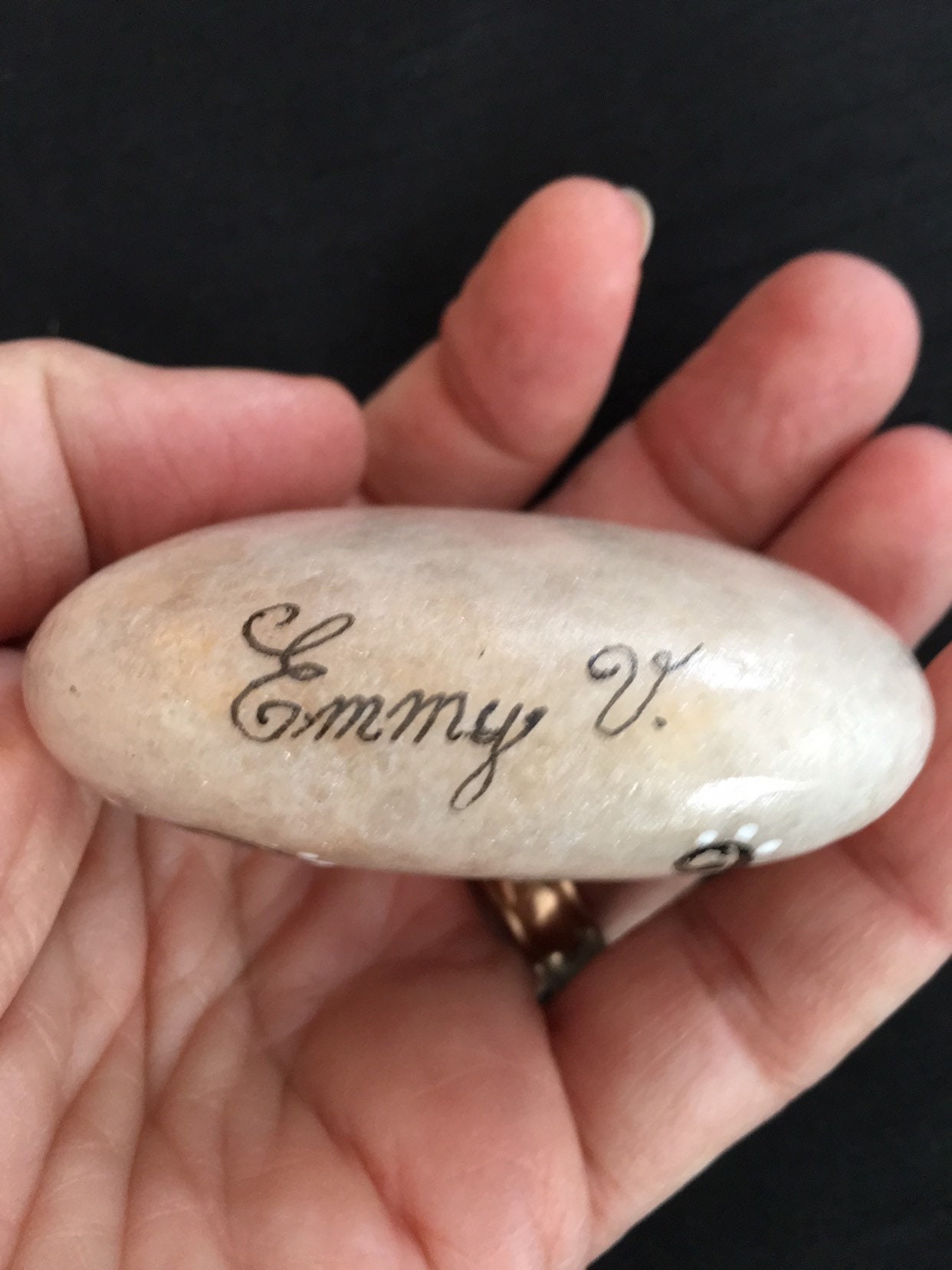 Hand Painted Lemon Balm Stone, Painted Stone, Hand Painted, Stone Art ...