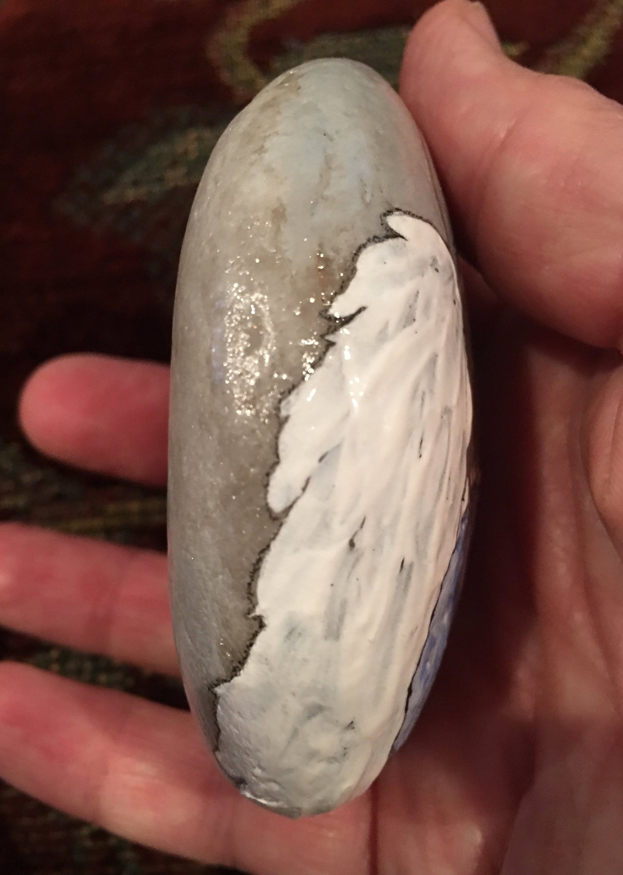 Hand Painted Blue Robe Angel Stone - Etsy