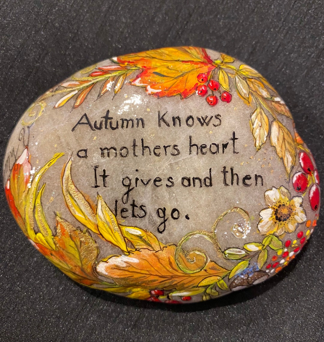 Autumn Quote Painted Stone - Etsy