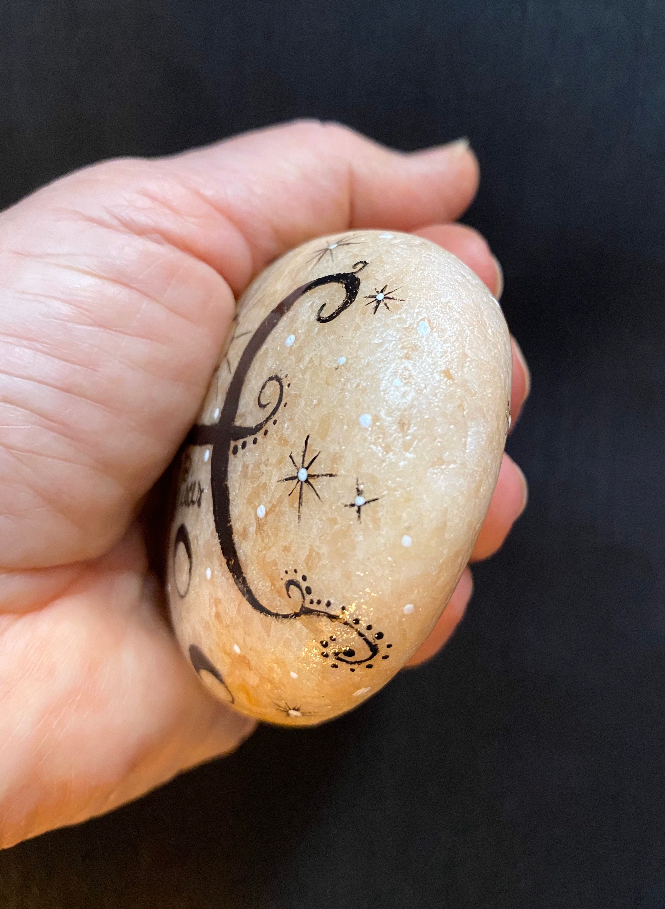 Hand Painted Zodiac Pisces Horoscope Stone - Etsy