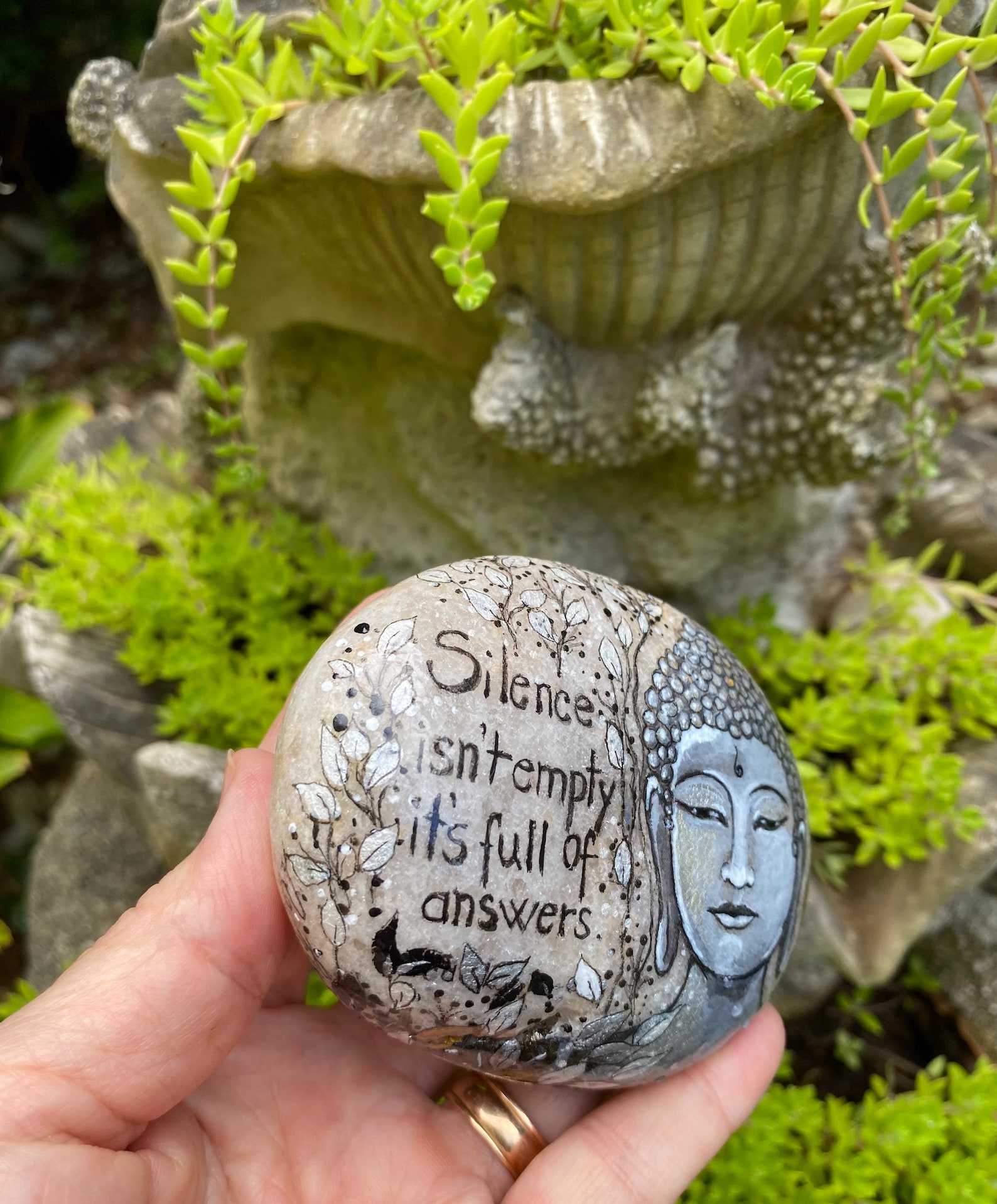 Hand Painted Buddha Stone - Etsy