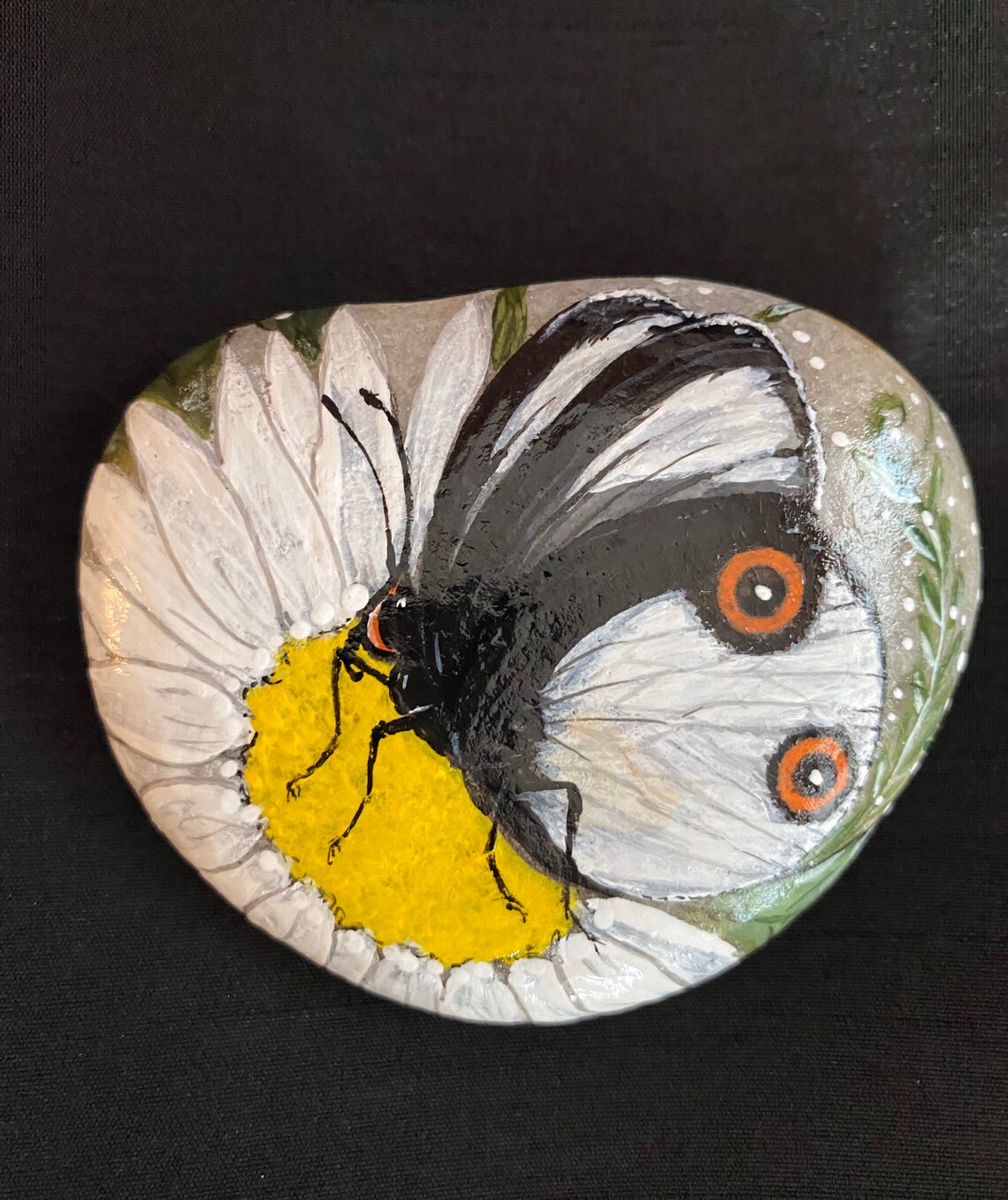 Hand Painted Butterfly Stone - Etsy