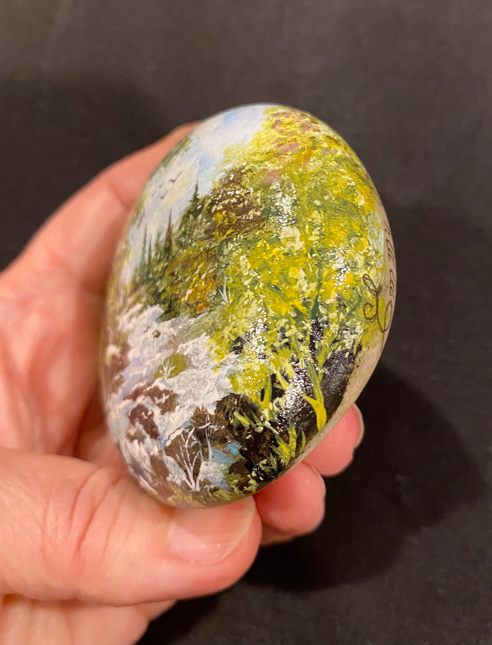 Spring Landscape Forest Spring Foliage Painted Stone - Etsy