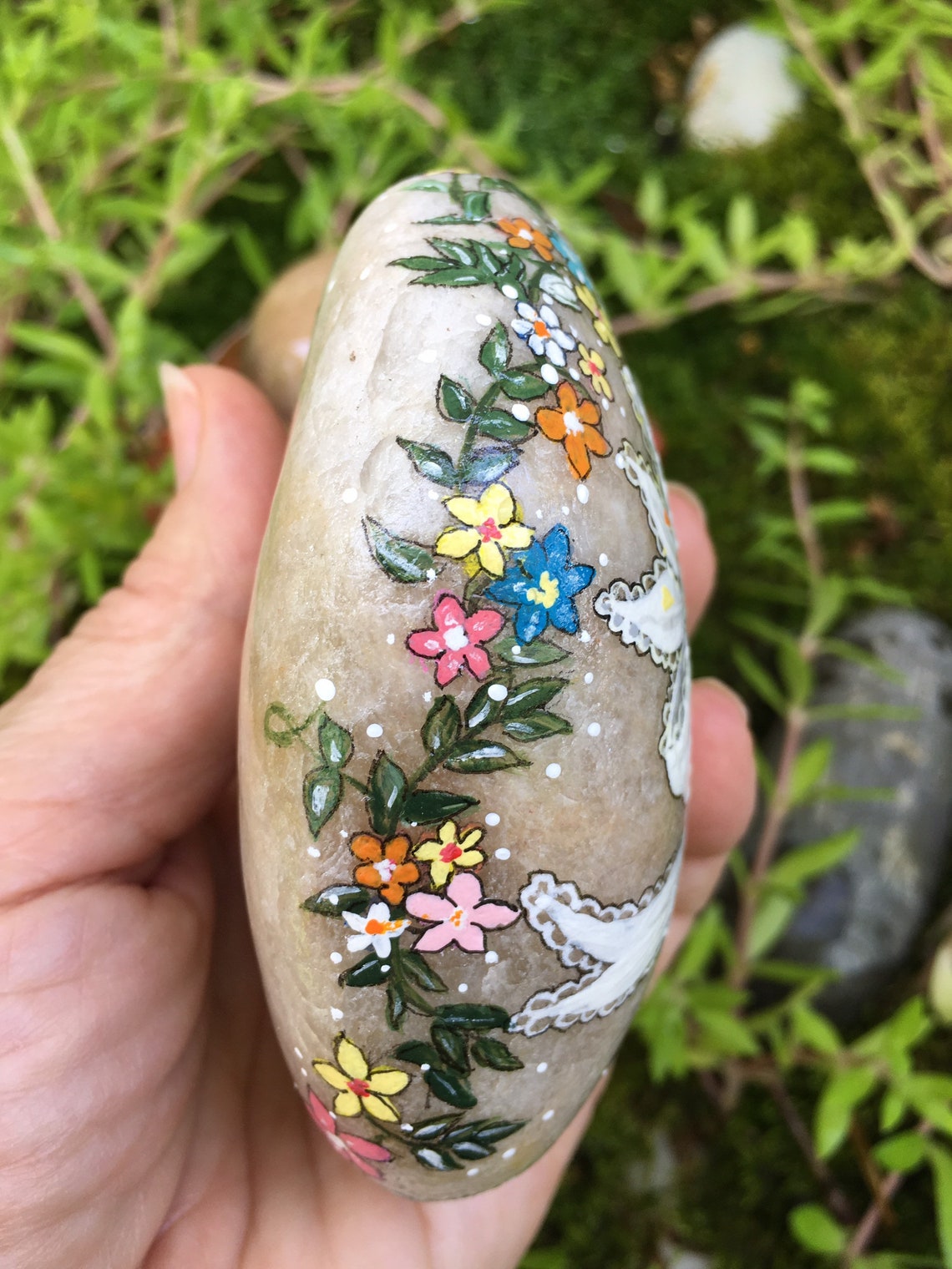 New Born Baby Hand Painted Stone - Etsy